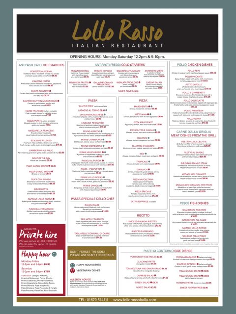 Menus - Lollo Rosso